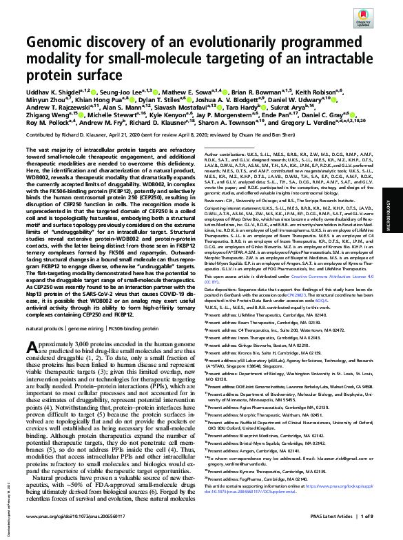 (PDF) Genomic discovery of an evolutionarily programmed modality for ...
