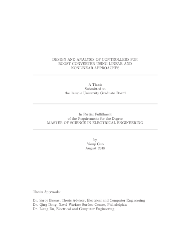 (PDF) Design and Analysis of Controllers for Boost Converter Using ...