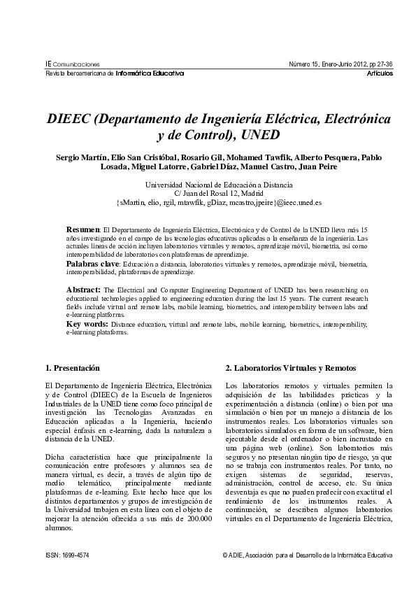 (PDF) DIEEC (Departamento de Ingeniería Eléctrica, Electrónica y de ...