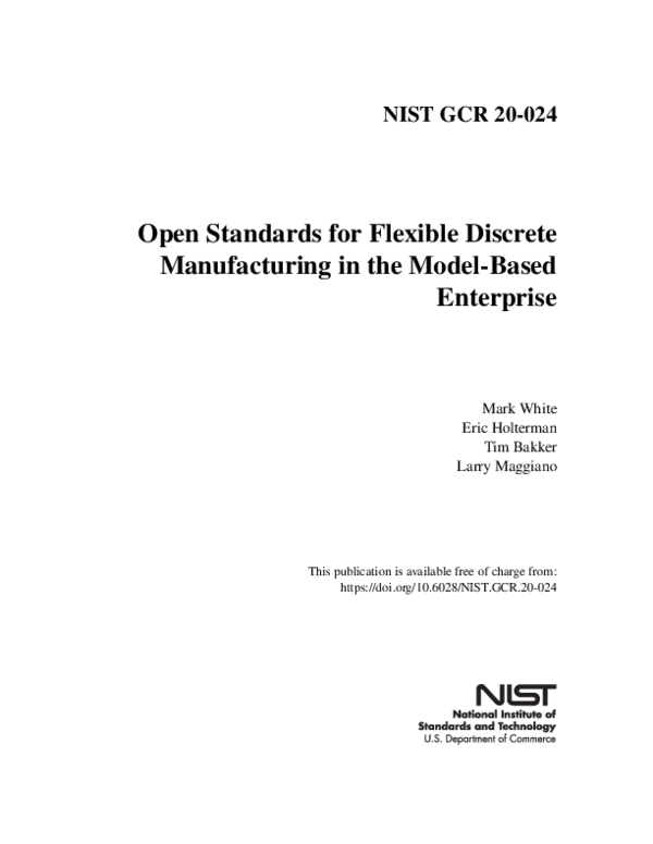(PDF) Open standards for flexible discrete manufacturing in the model ...