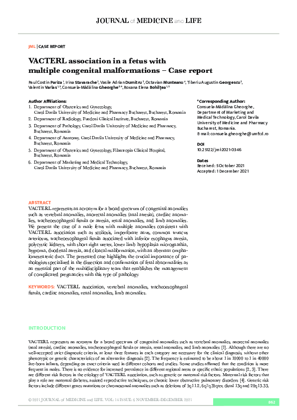 (PDF) VACTERL association in a fetus with multiple congenital ...