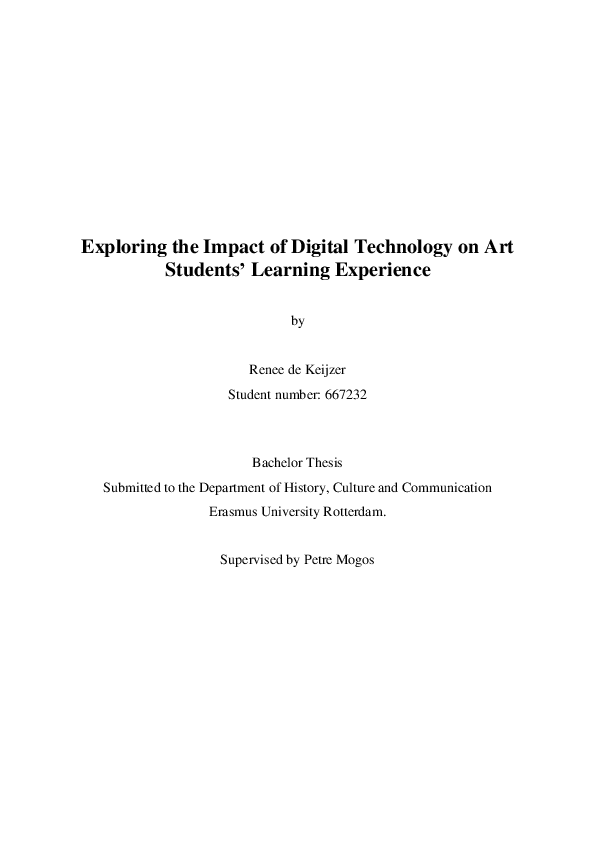 (PDF) Exploring the impact of Digital Technology in Art Education