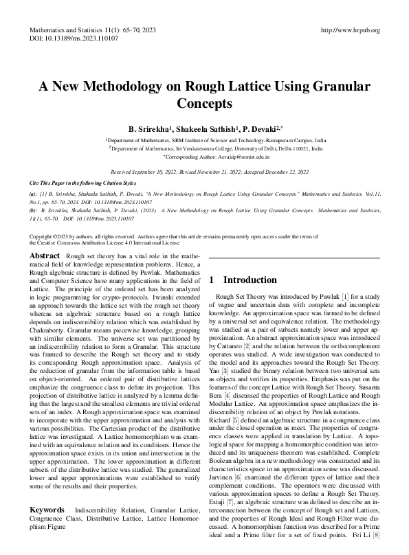 (PDF) A New Methodology on Rough Lattice Using Granular Concepts