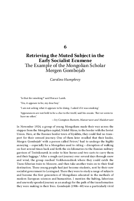 (PDF) Retrieving the Muted Subject in the Early Socialist Ecumene The ...