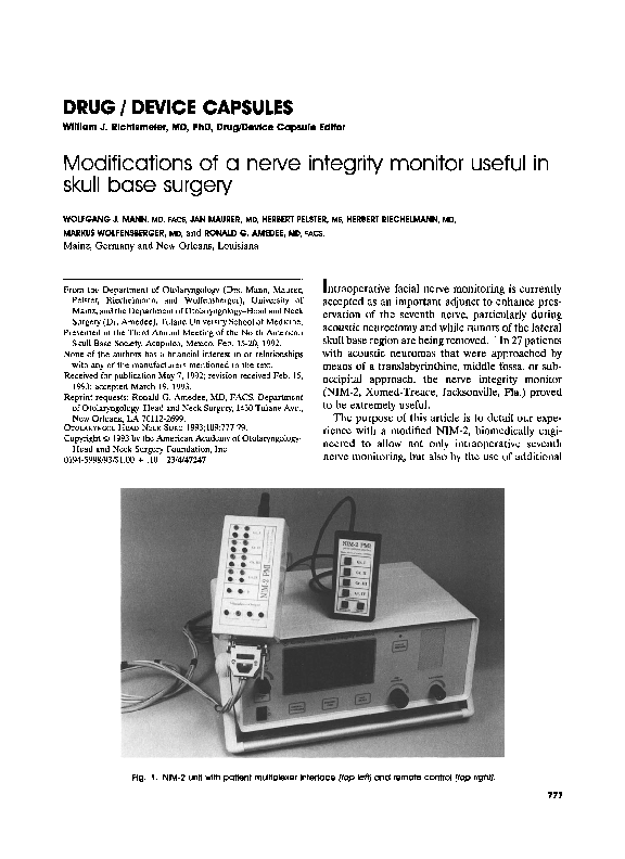(PDF) Modifications of a Nerve Integrity Monitor useful in Skull Base ...