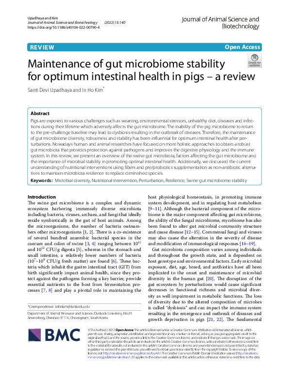 (PDF) Maintenance of gut microbiome stability for optimum intestinal ...