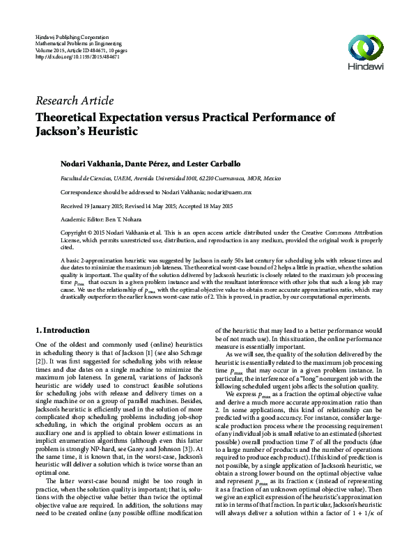 (PDF) Theoretical Expectation versus Practical Performance of Jackson’s ...