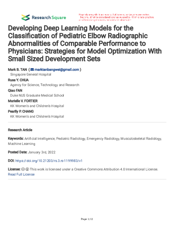 (PDF) Developing Deep Learning Models for the Classification of ...