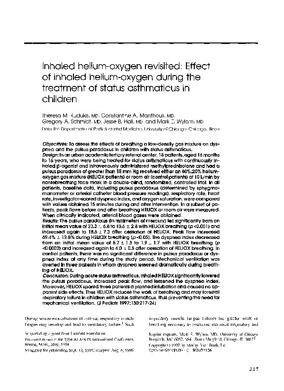 (PDF) Inhaled helium-oxygen revisited: Effect of inhaled helium-oxygen ...