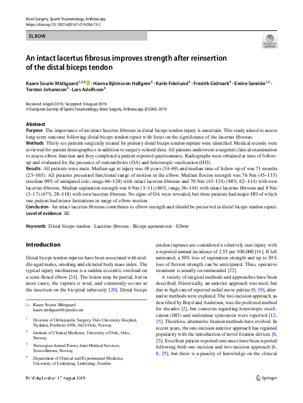 (PDF) An intact lacertus fibrosus improves strength after reinsertion ...