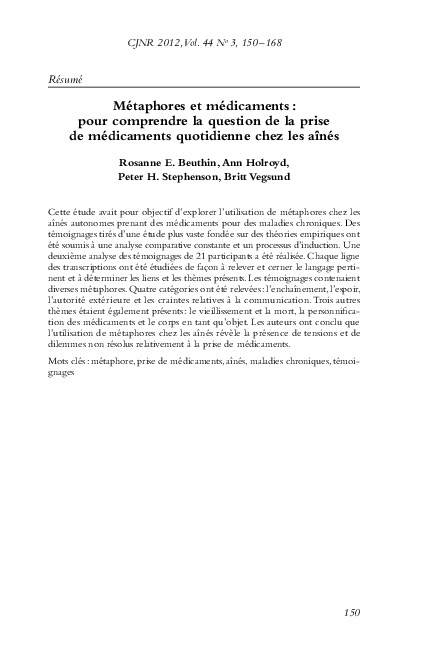 (PDF) Discourse / Discours - Metaphors and Medication: Understanding ...