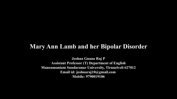 (PPT) Mary Ann Lamb and her bipolar disorder