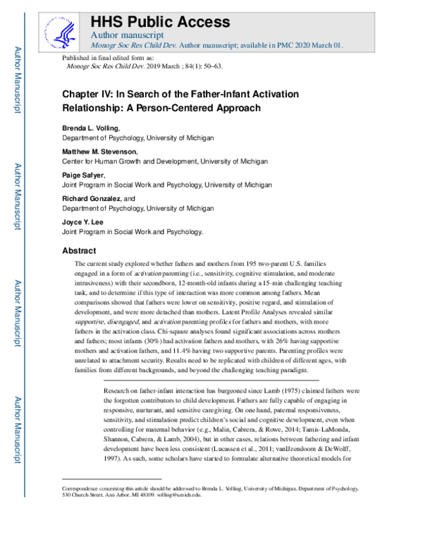 (PDF) Advancing Research and Measurement on Fathering and Children's ...