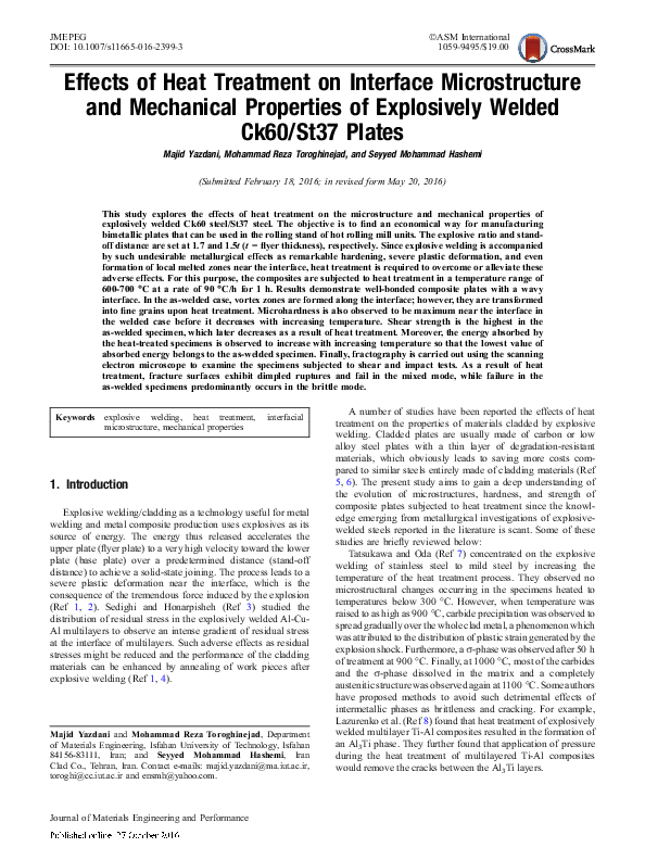 (PDF) Effects of Heat Treatment on Interface Microstructure and Mechanical Properties of ...