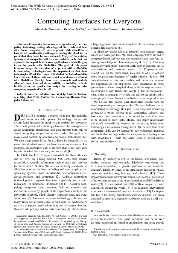(PDF) Computing Interfaces for Everyone