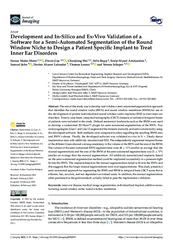 (PDF) Development and In-Silico and Ex-Vivo Validation of a Software for a Semi-Automated ...