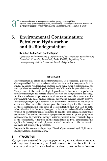 (PDF) Environmental Contamination: Petroleum Hydrocarbon and its ...