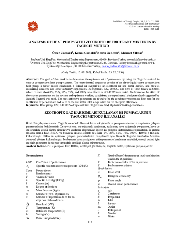 (PDF) Analysis of heat pumps with zeotropic refrigerant mixtures by ...