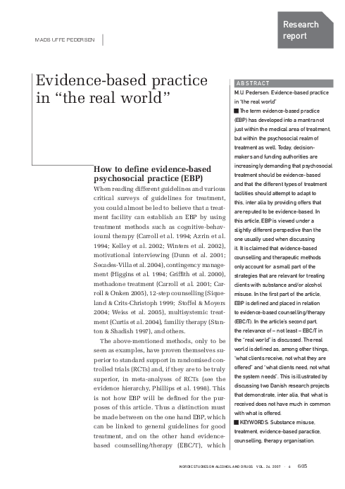 (PDF) Evidence-based practice in the real world