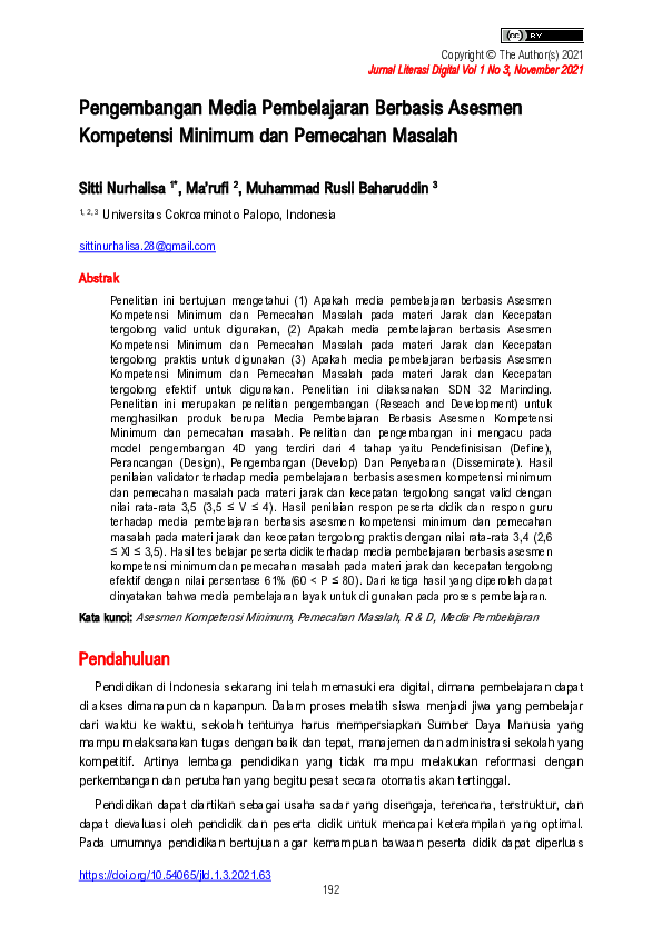 (PDF) Pengembangan Media Pembelajaran Berbasis Asesmen Kompetensi ...