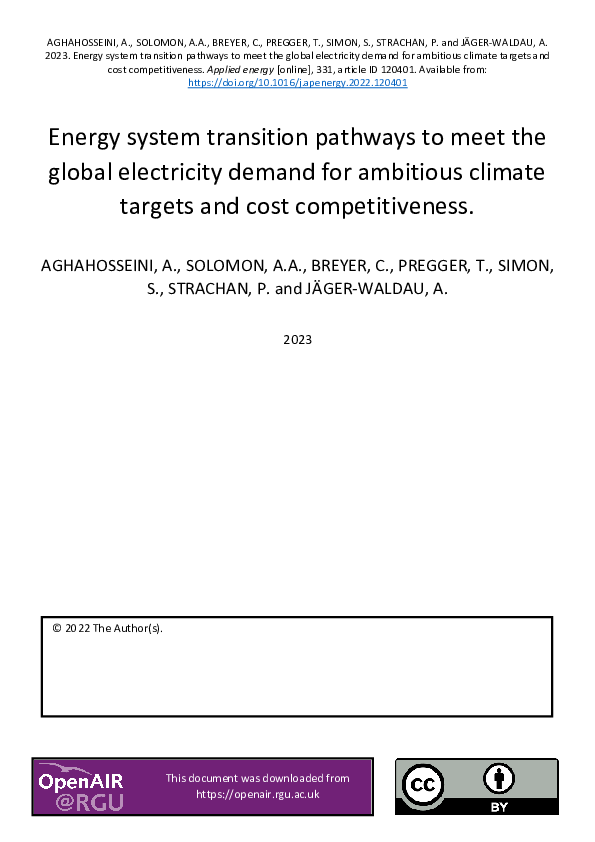 (PDF) Energy system transition pathways to meet the global electricity ...