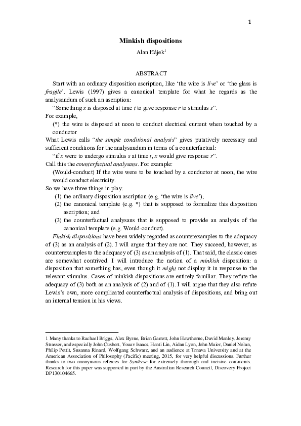 (PDF) Minkish dispositions