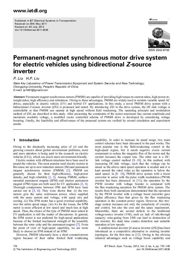 Pdf Permanent Magnet Synchronous Motor Drive System Based On Fuzzy