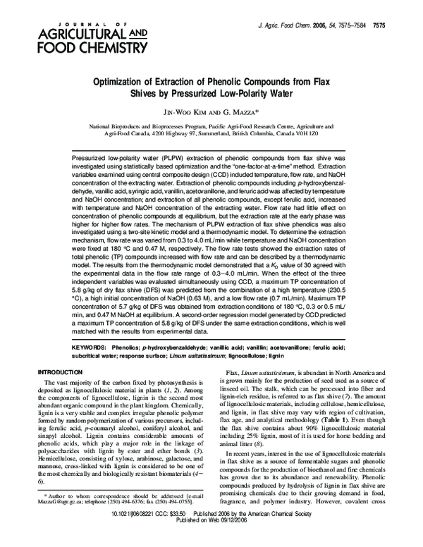 Pdf Optimization Of Extraction Of Phenolic Compounds From Ocimum Basilicum Leaves And
