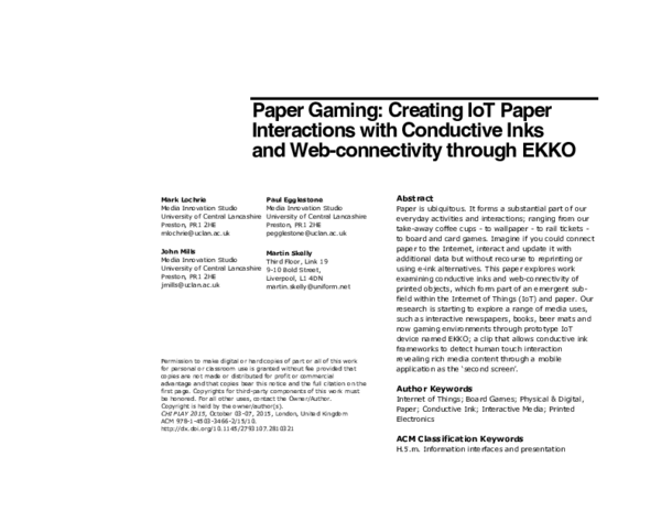 (PDF) Paper Gaming