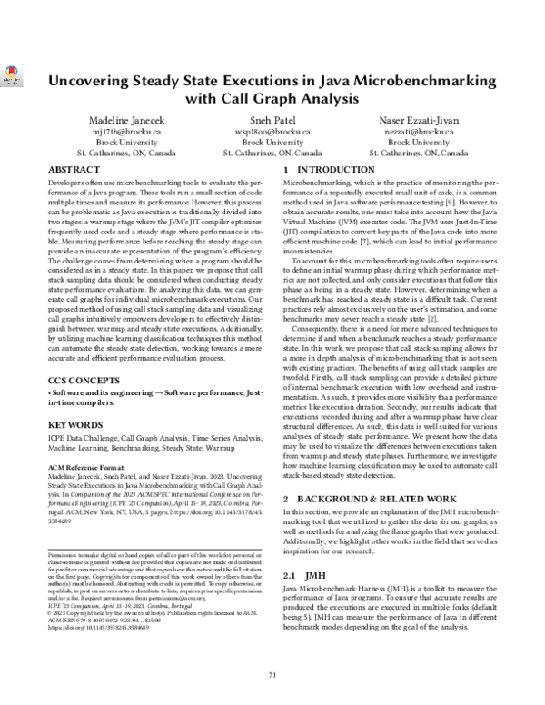 (PDF) Uncovering Steady State Executions in Java Microbenchmarking with ...