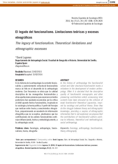 (PDF) The legacy of functionalism: Theoretical limitations and ...