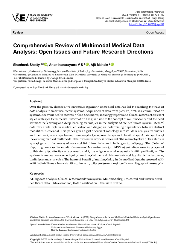 (PDF) Comprehensive Review of Multimodal Medical Data Analysis: Open ...