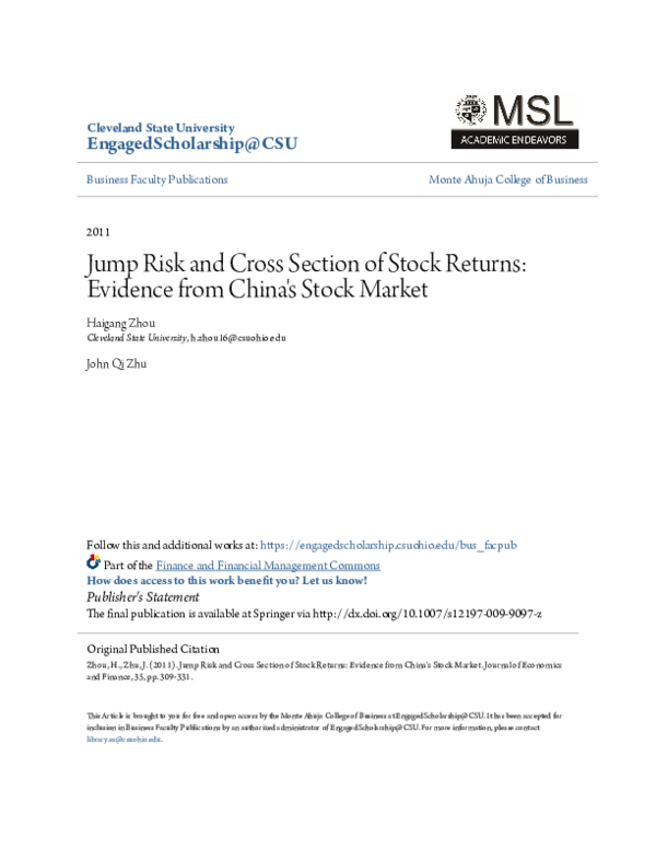 (PDF) Jump risk and cross section of stock returns: evidence from China ...