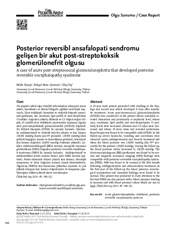 (PDF) A case of acute post-streptococcal glomerulonephritis that ...