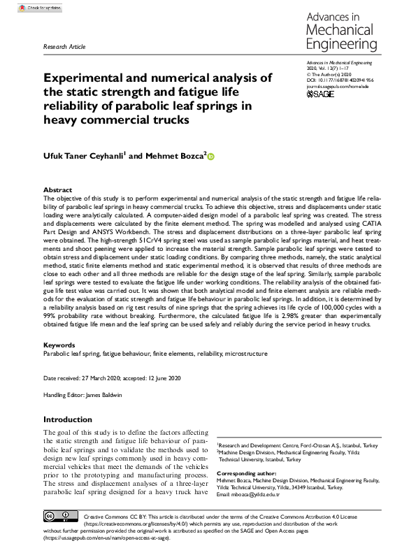 (PDF) Experimental and numerical analysis of the static strength and ...