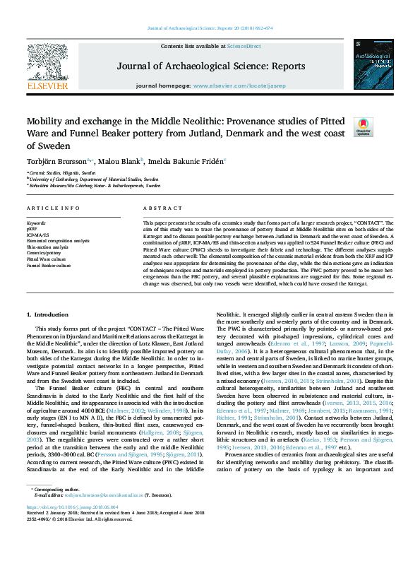 (PDF) Mobility and exchange in the Middle Neolithic: Provenance studies ...