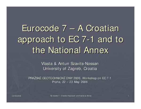 (PDF) Eurocode 7: A Croatian approach to EC7-1 and to the National ...