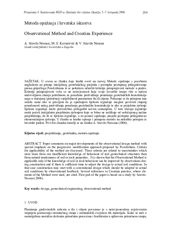 (PDF) Observational method and Croatian experience
