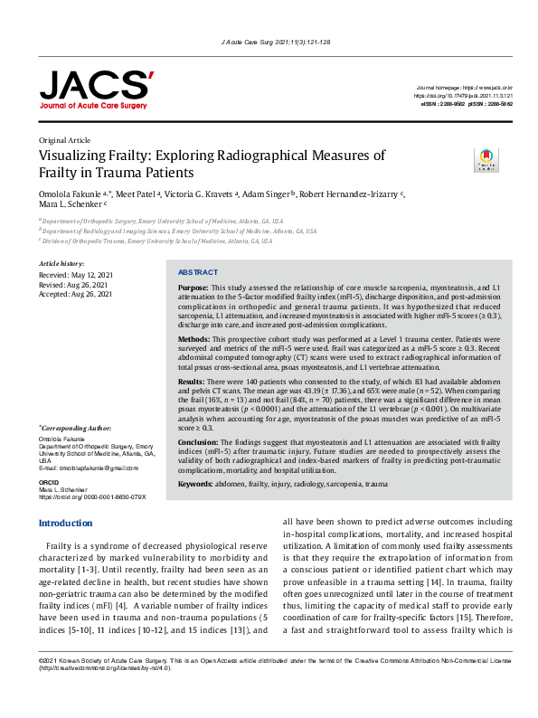 (PDF) Visualizing Frailty: Exploring Radiographical Measures of Frailty ...
