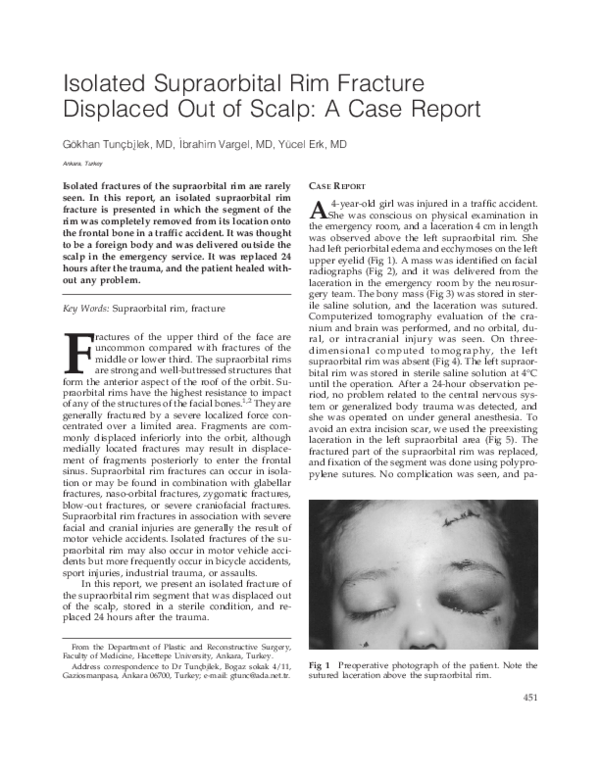 (PDF) Isolated Supraorbital Rim Fracture Displaced Out of Scalp: A Case ...