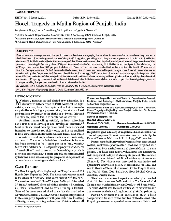 (PDF) Hooch Tragedy in Majha Region of Punjab, India