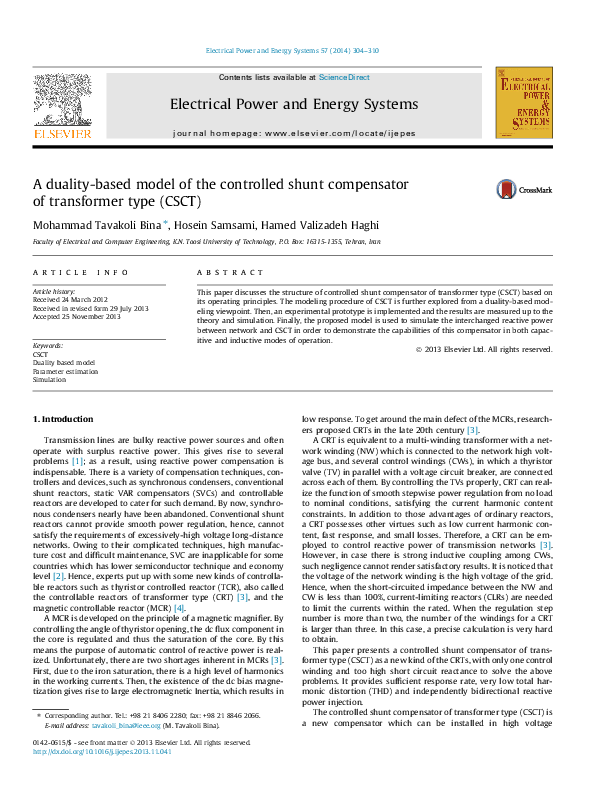 (PDF) A duality-based model of the controlled shunt compensator of transformer type (CSCT)