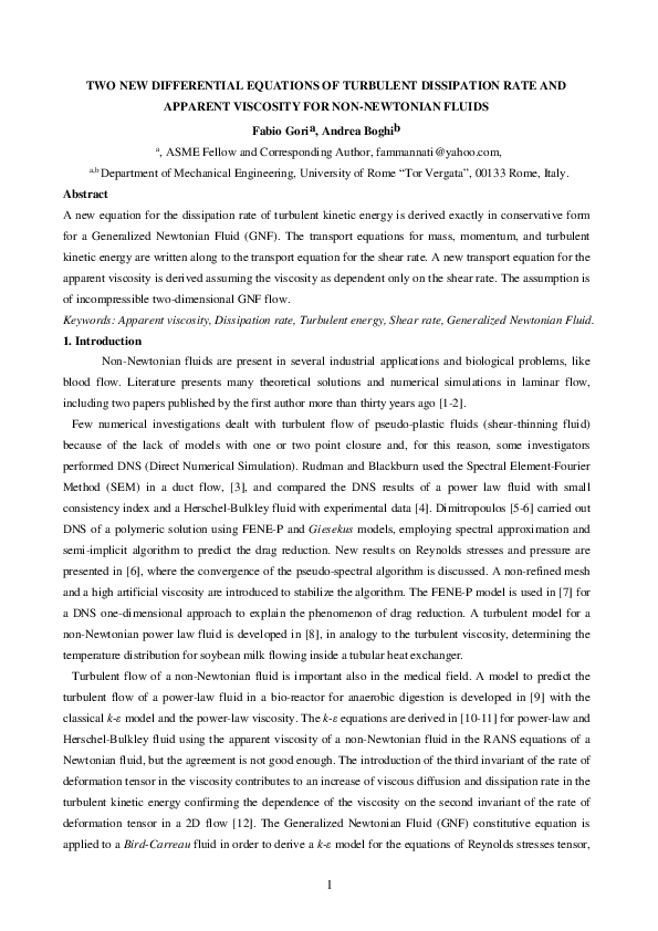 (PDF) Two new differential equations of turbulent dissipation rate and ...