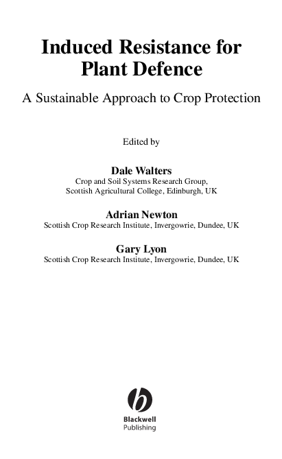 (PDF) Induced Resistance for Plant Defence