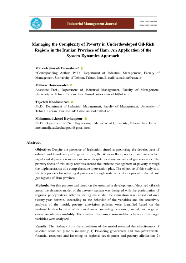 (PDF) Managing the Complexity of Poverty in Underdeveloped Oil-Rich ...