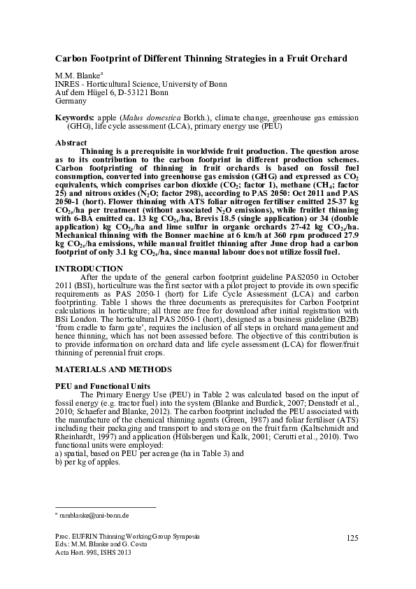 (PDF) Carbon Footprint of Different Thinning Strategies in a Fruit ...