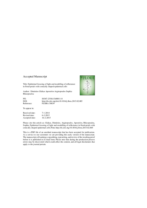 (PDF) Epidermal focusing of light and modelling of reflectance in ...