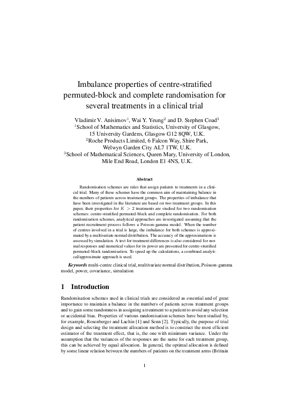 (PDF) Imbalance properties of centre‐stratified permuted‐block and ...