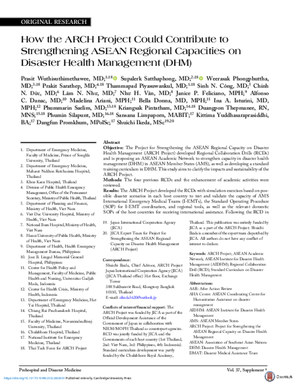 (PDF) How the ARCH Project Could Contribute to Strengthening ASEAN ...