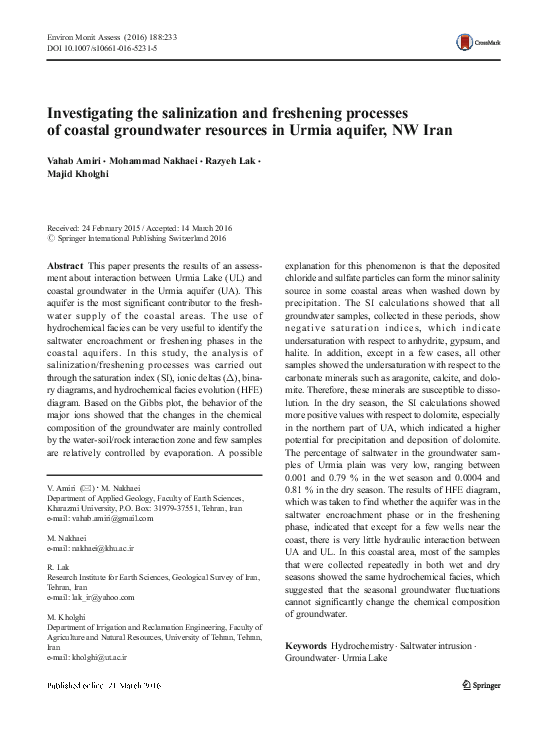 (PDF) Investigating the salinization and freshening processes of coastal groundwater resources ...